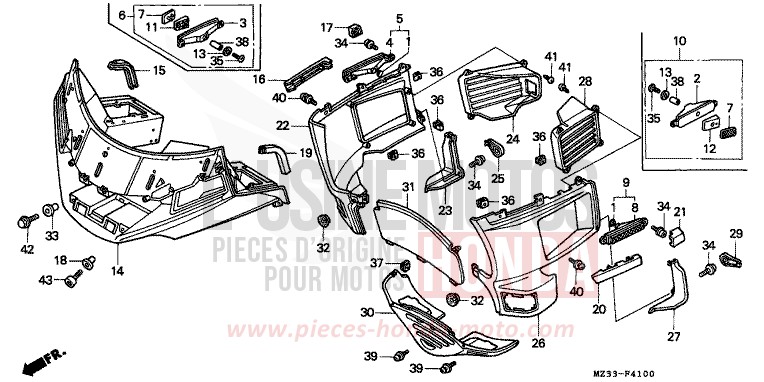 CARENAGE de Goldwing CANDY SPECTRA RED (R176K) de 1996