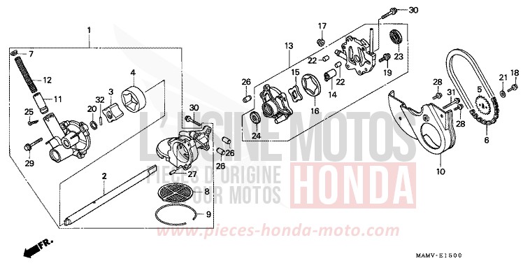 POMPE A HUILE de Goldwing CANDY SPECTRA RED (R176K) de 1998