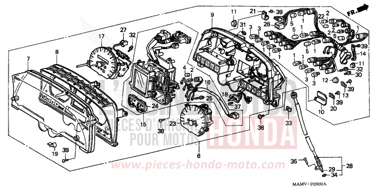 COMPTEUR de Goldwing CANDY SPECTRA RED (R176K) de 1999