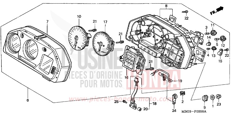 COMPTEUR de VFR800F ITALIAN RED (R157) de 1998