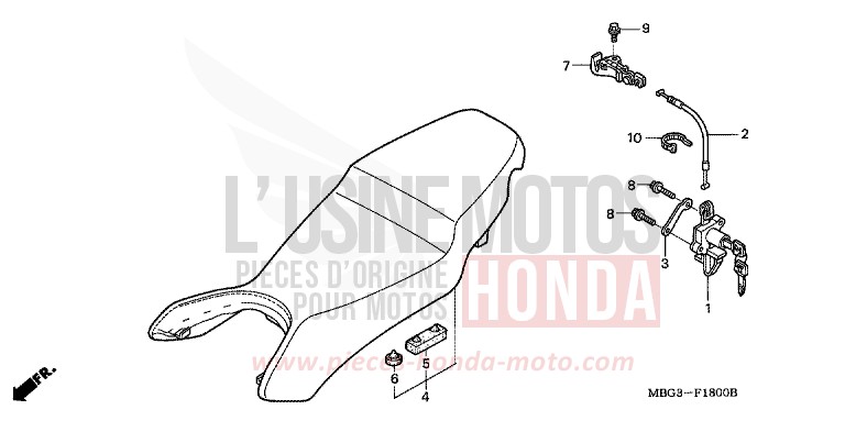 SIEGE de VFR800F ITALIAN RED (R157) de 1998