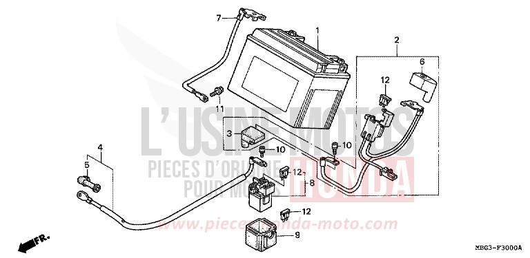 BATTERIE de VFR800F ITALIAN RED (R157) de 1998