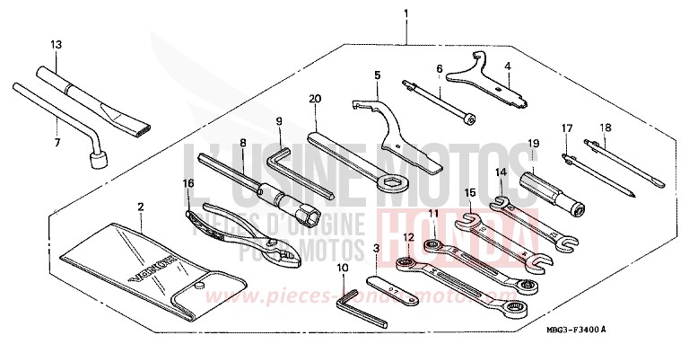 OUTILS de VFR800F ITALIAN RED (R157) de 1998