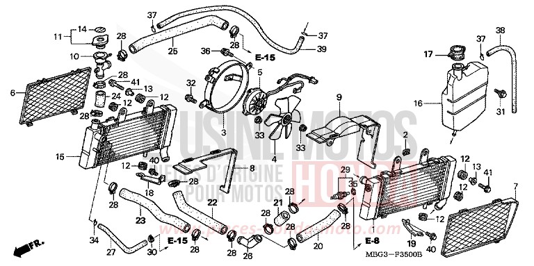 RADIATEUR de VFR800F ITALIAN RED (R157) de 1998
