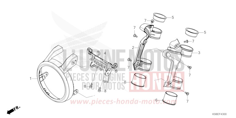 CAPOT AVANT de CB125R CANDY CHROMOSPHERE RED (R381) de 2021