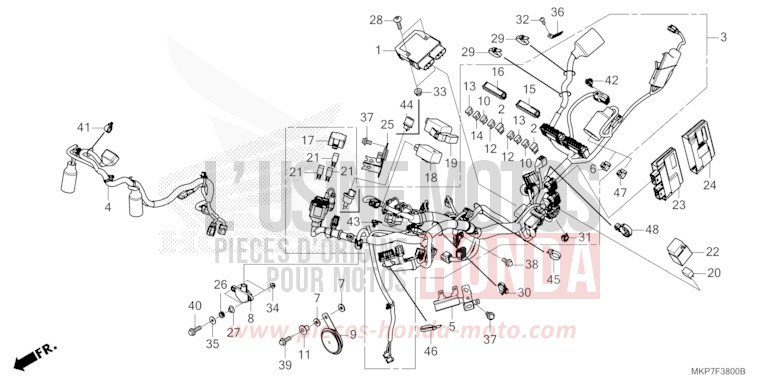 FAISCEAU DES FILS de CB500X GRAND PRIX RED (R380) de 2019