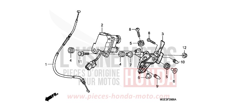 SERVO-MOTEUR de VFR1200F Méca CANDY PROMINENCE RED (R342) de 2010