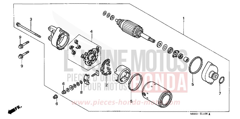 MOTEUR DE DEMARRAGE de VTR "FireStorm" ITALIAN RED (R157) de 1999