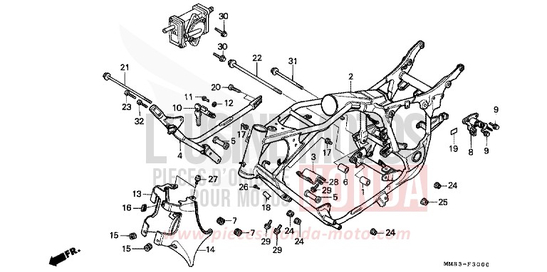 CARROSSERIE DE CHASSIS de Shadow CANDY SPECTRA RED (R176BA) de 1988