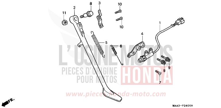 BEQUILLE (VT1100CS/CT) de Shadow CANDY SPECTRA RED (R176BA) de 1995