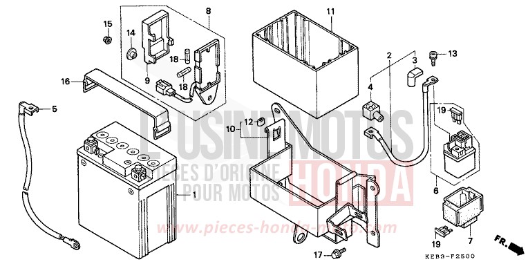 BATTERIE de CA125 REBEL MAGNA RED (R201) de 1995