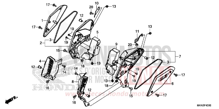 BUSE de CB650R CANDY CHROMOSPHERE RED (R381) de 2019