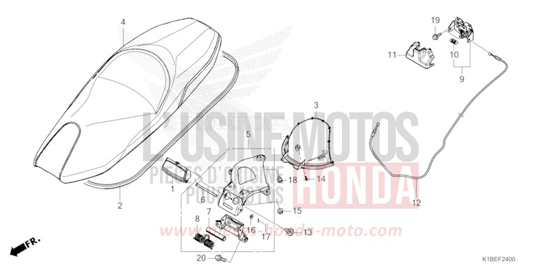 SIEGE de Forza 350 MAT PEARL PACIFIC BLUE (PB397) de 2023