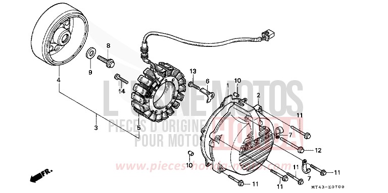 GENERATRICE de VFR750F ITALIAN RED (R157) de 1992