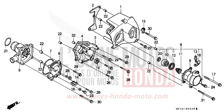 POMPE A EAU (VFR750FL/FM/FN/FP) de VFR750F ITALIAN RED (R157) de 1992