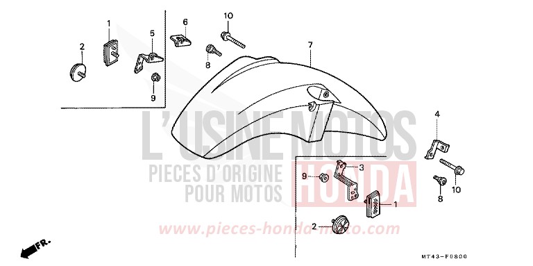 AILE AVANT de VFR750F ITALIAN RED (R157) de 1992