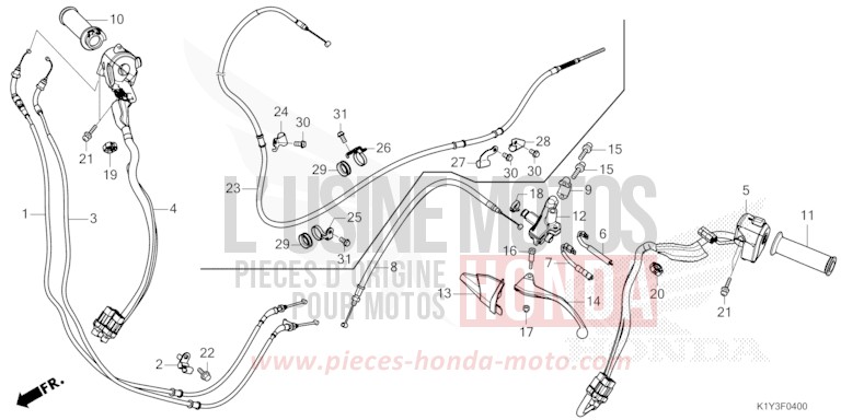 LEVIER DE GUIDON/COMMUTATEUR/CABLE de PCX MAT SUIT BLUE METALLIC (PB434 ...