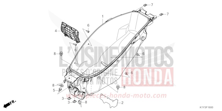 COMPARTIMENT A BAGAGES de PCX PEARL JUPITER GRAY (NHC60) de 2023