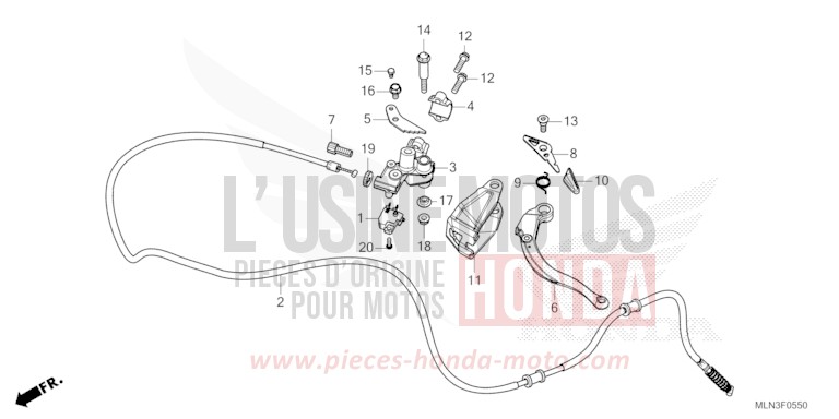 LEVIER DE STATIONNEMENT de Africa Twin DCT MAT BALLISTIC BLACK METALLIC ...