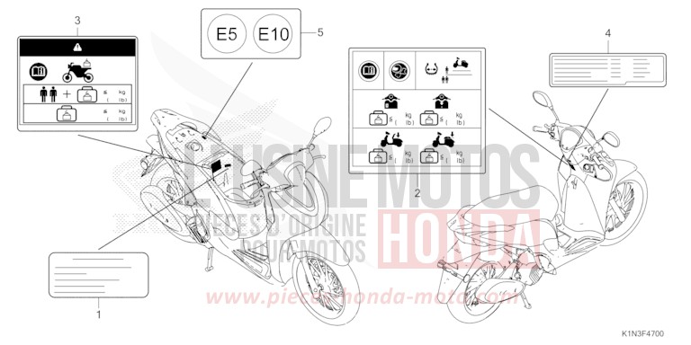 ETIQUETTE DE PRECAUTIONS de FSH125 CANDY LUSTER RED (R368) de 2024