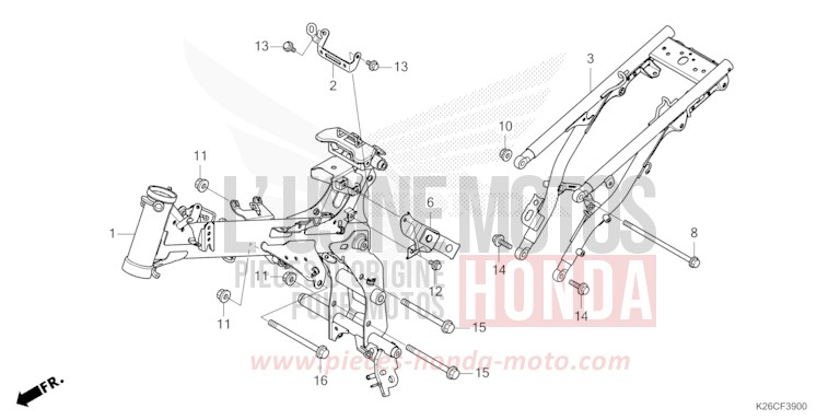 CARROSSERIE DE CHASSIS de MSX GROM A MAT GUNPOWDER BLACK METALLIC ...