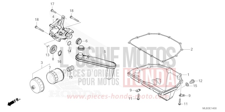 CARTER MOTEUR de Hornet 750 GLINT WAVE BLUE METALLIC (B197) de 2025