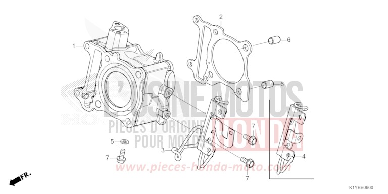 CYLINDRE de PCX MAT METEORIC RED METALLIC (R406) de 2025