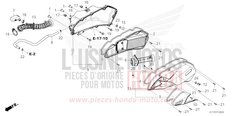 FILTRE A AIR de PCX MAT METEORIC RED METALLIC (R406) de 2025