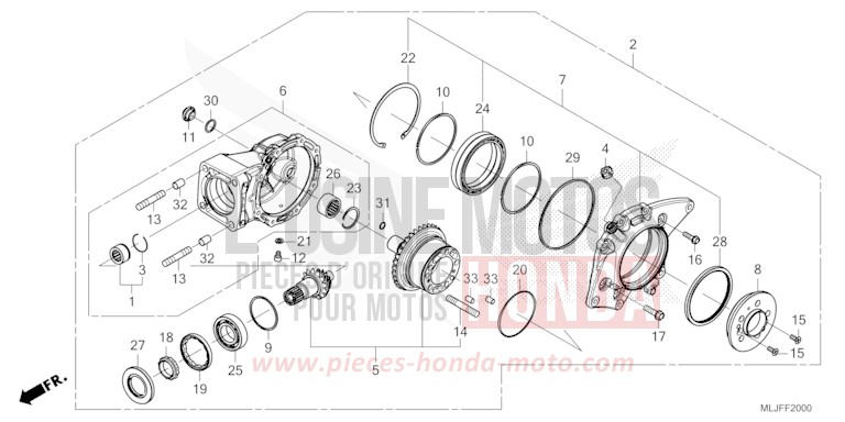 ENGRENAGE MENE DE SORTIE de Gold Wing MAT BALLISTIC BLACK METALLIC ...